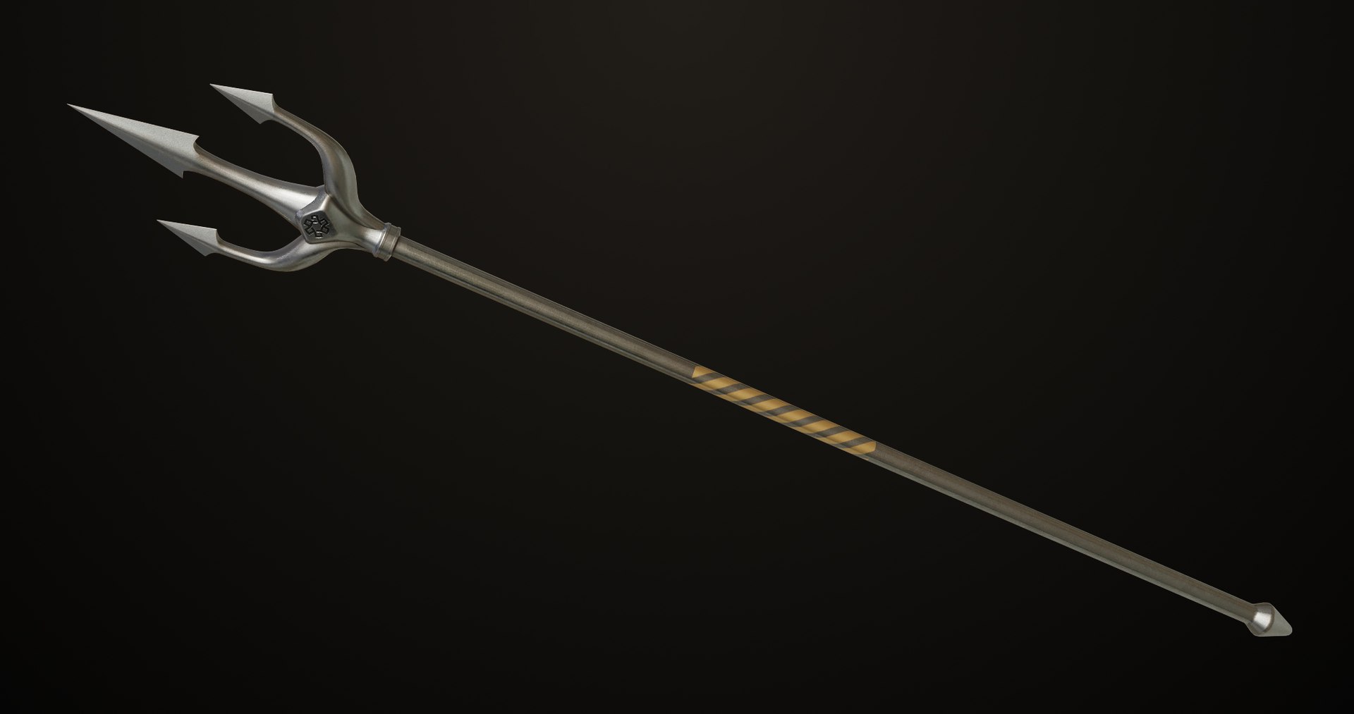 3D Model Trident 03 Silver All PBR Unity UE Textures Included ...