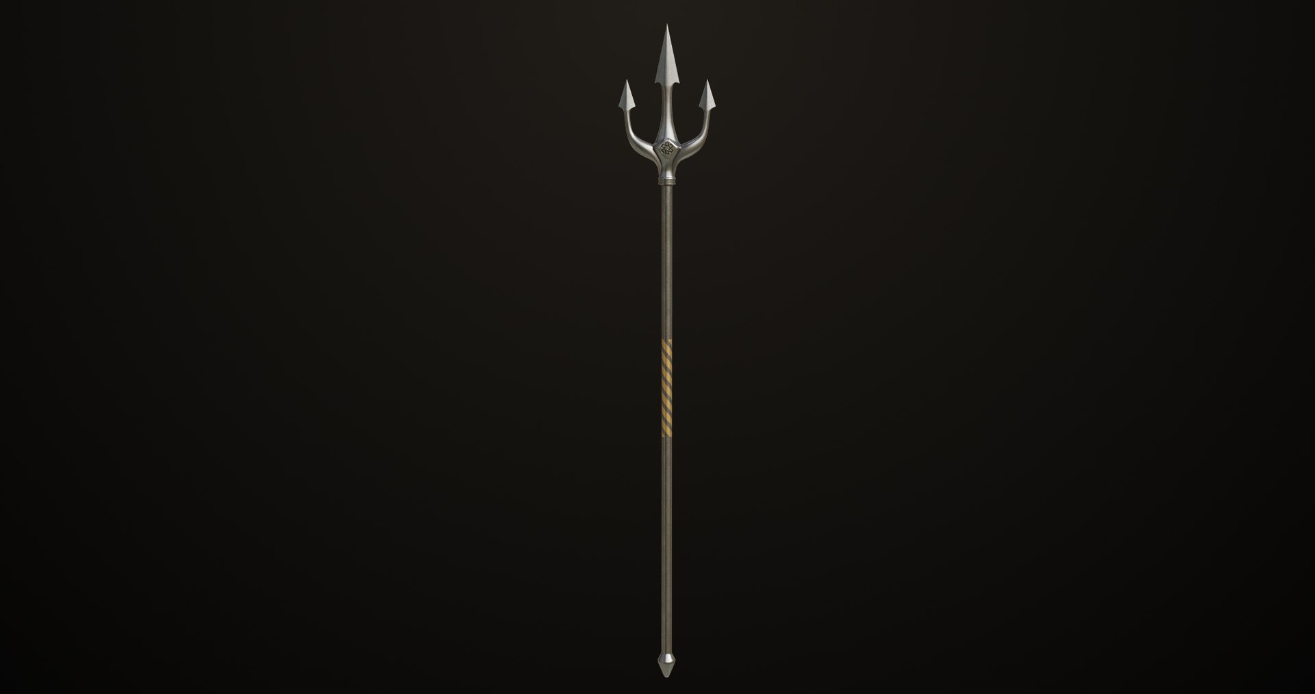 3D Model Trident 03 Silver All PBR Unity UE Textures Included ...