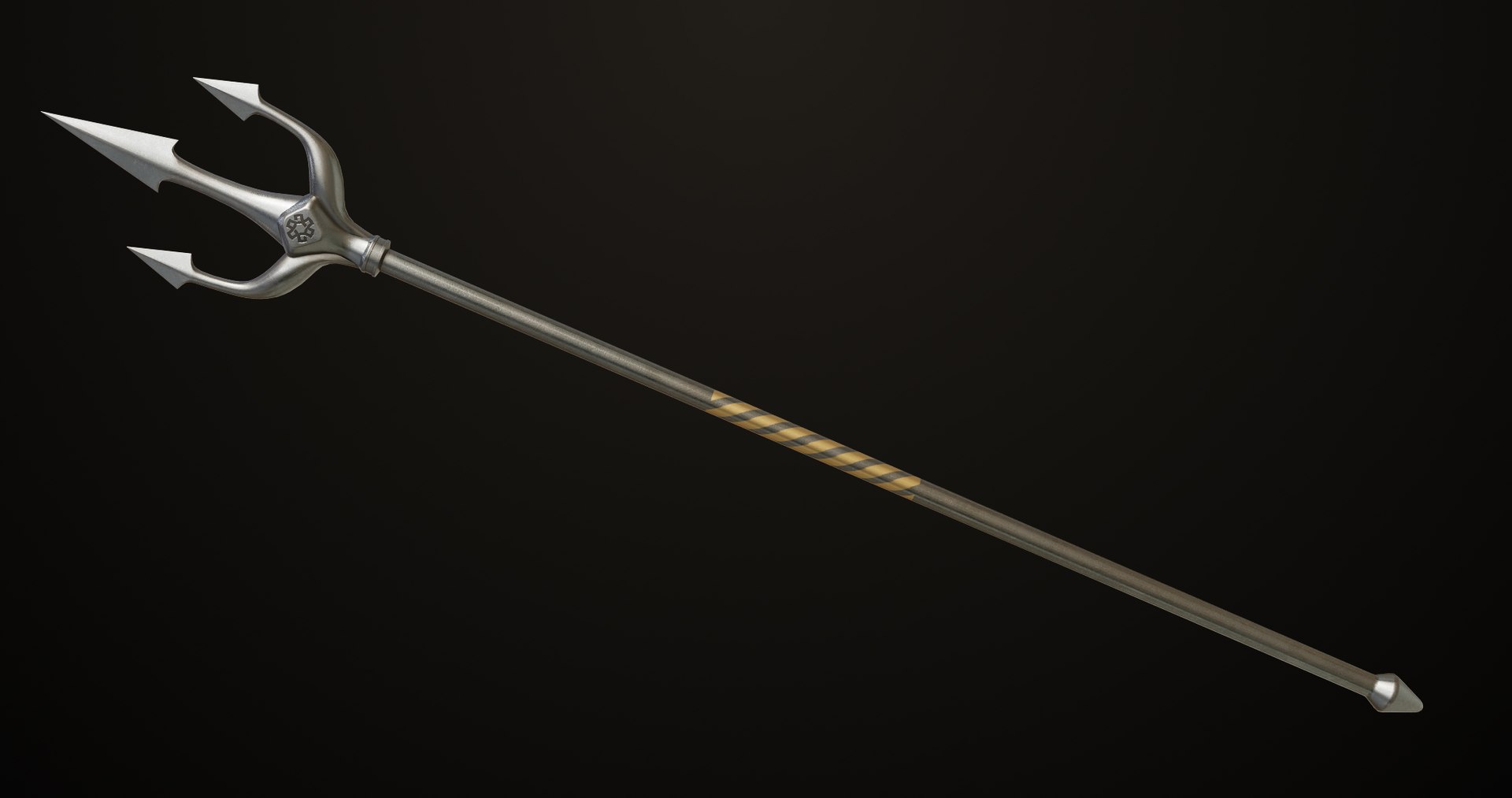 3D Model Trident 03 Silver All PBR Unity UE Textures Included ...
