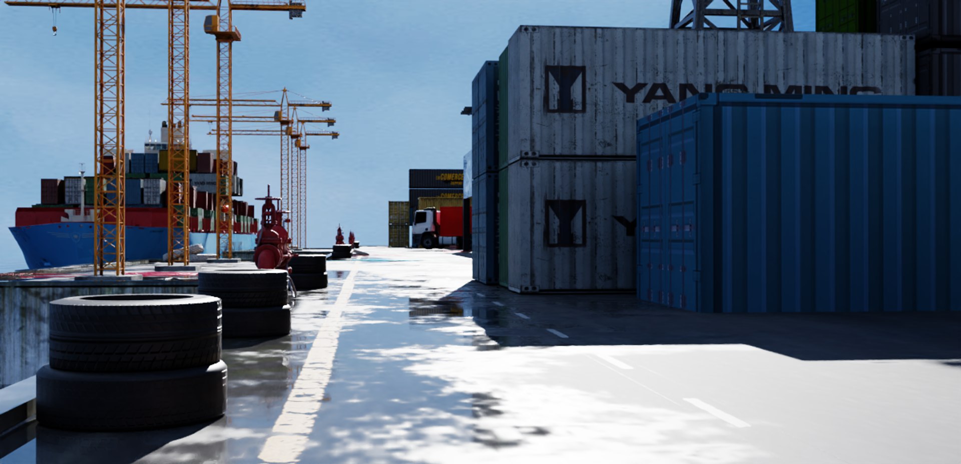 3D Cargo Port Container Ship 3D Model Model - TurboSquid 2239792