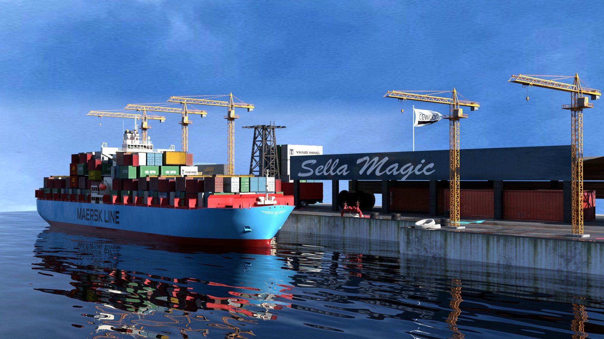 3D Cargo Port Container Ship 3D Model Model - TurboSquid 2239792