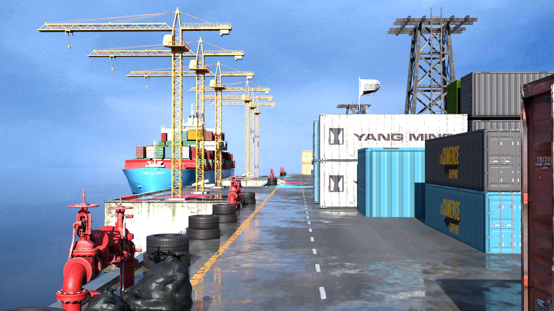 3D Cargo Port Container Ship 3D Model Model - TurboSquid 2239792
