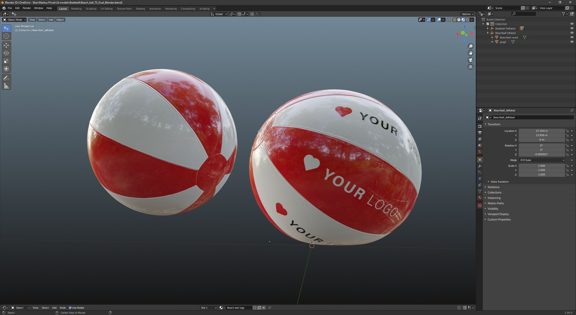 3D Beachball With Logo Template - TurboSquid 1926770