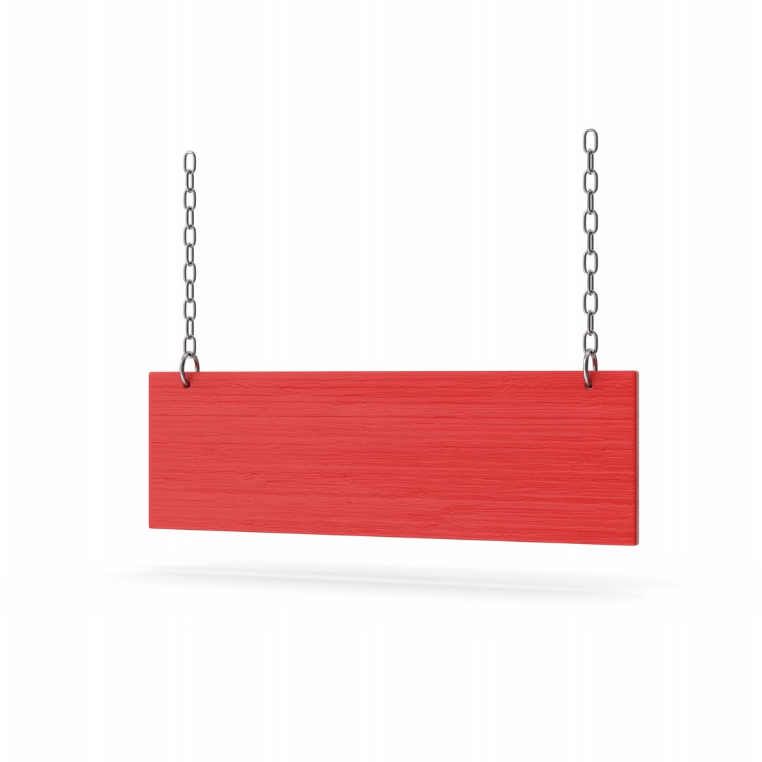 Red Hanging Signboard Model - TurboSquid 2029664