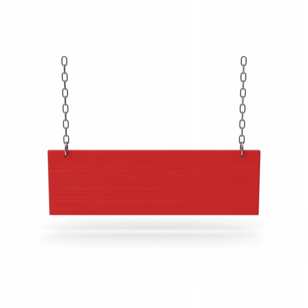 Red Hanging Signboard Model - TurboSquid 2029664