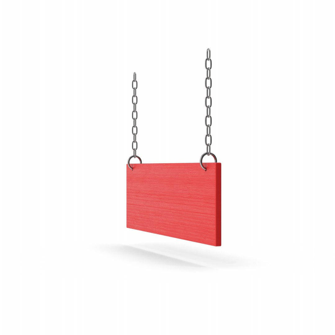 Red Hanging Signboard Model - TurboSquid 2029664