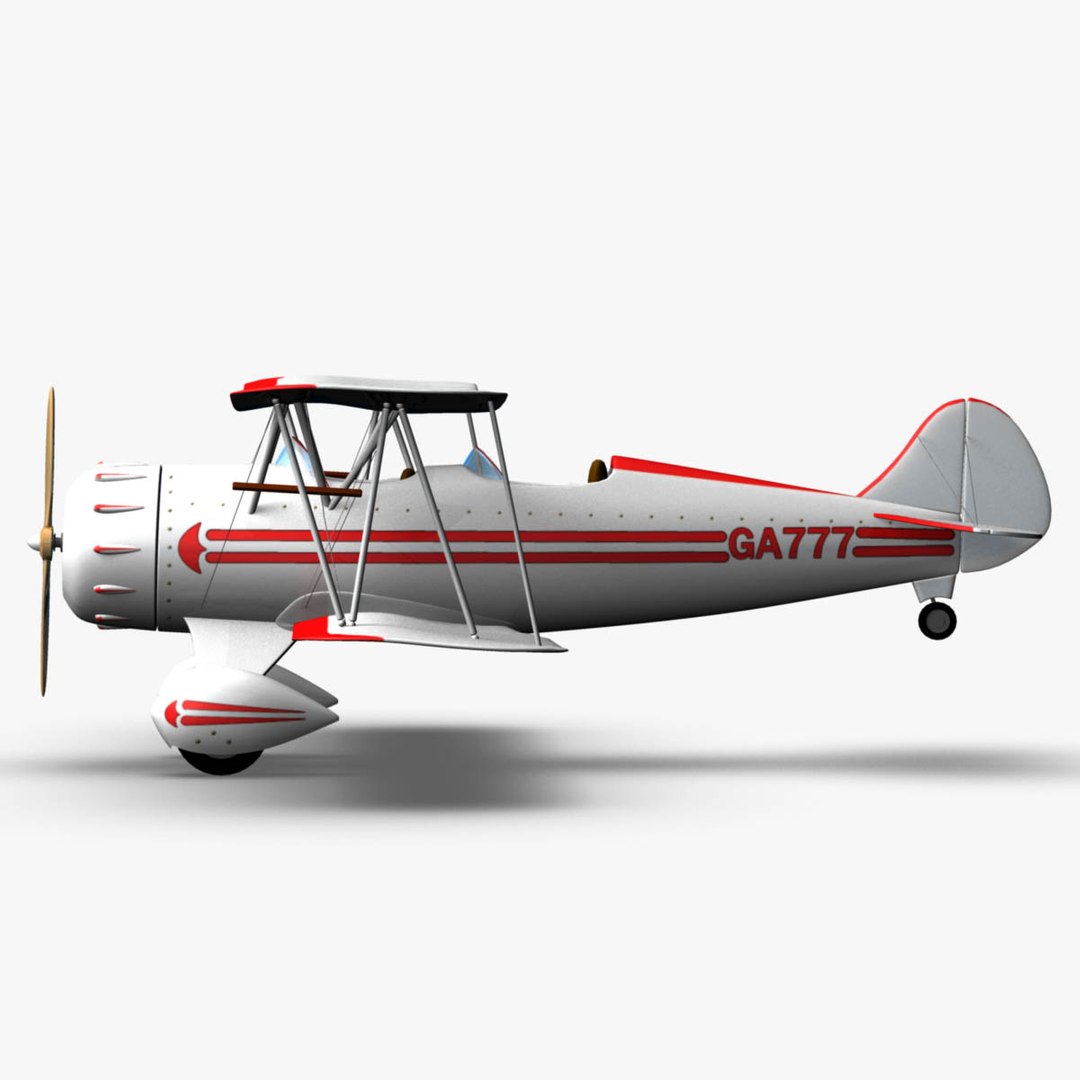 3d Model Waco Ymf5 Biplane