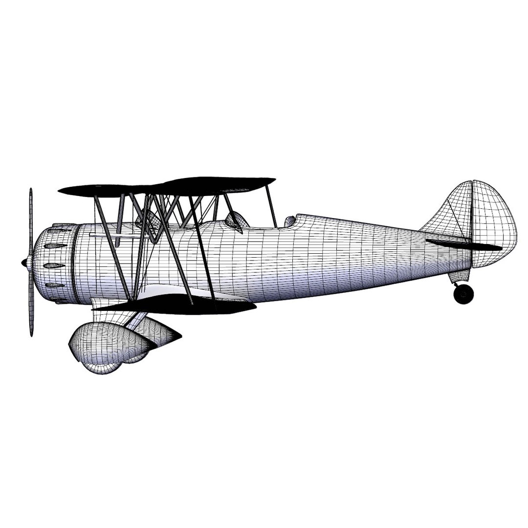 3d Model Waco Ymf5 Biplane