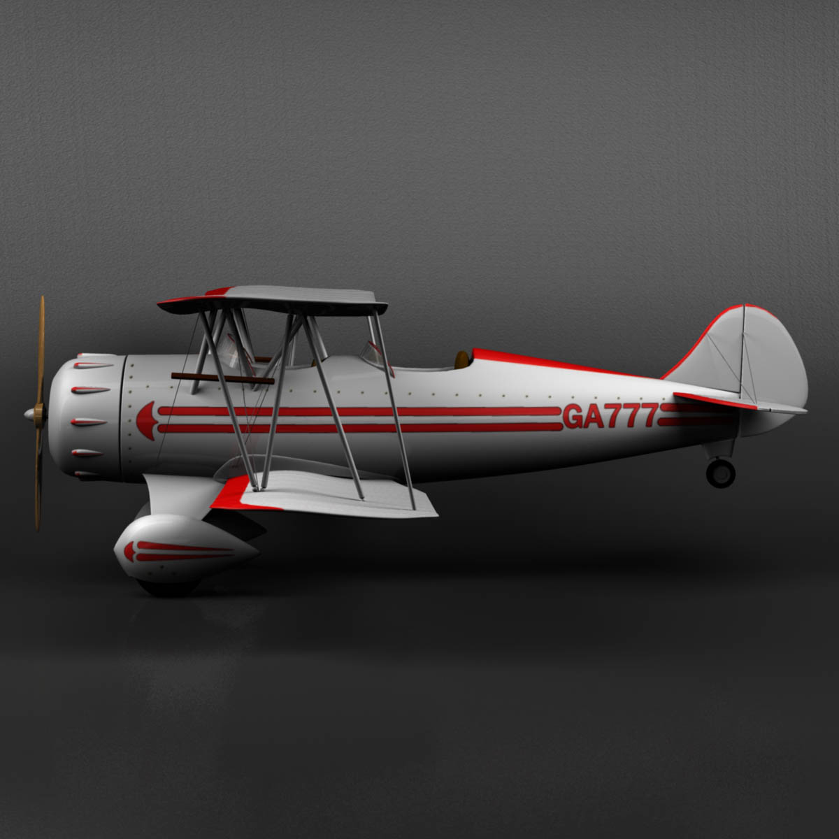3d model waco ymf5 biplane