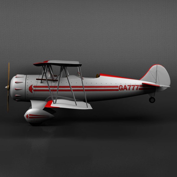 3d model waco ymf5 biplane