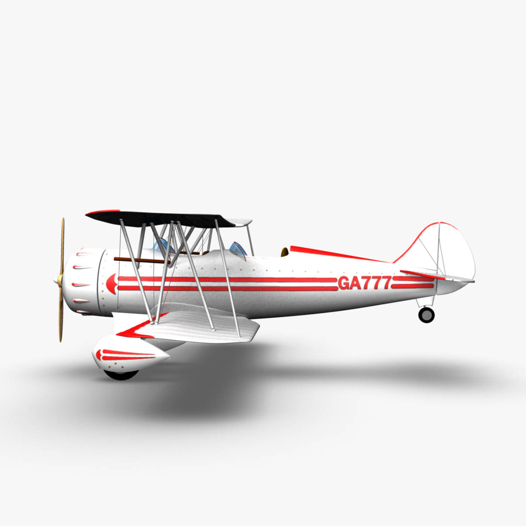 3d Model Waco Ymf5 Biplane