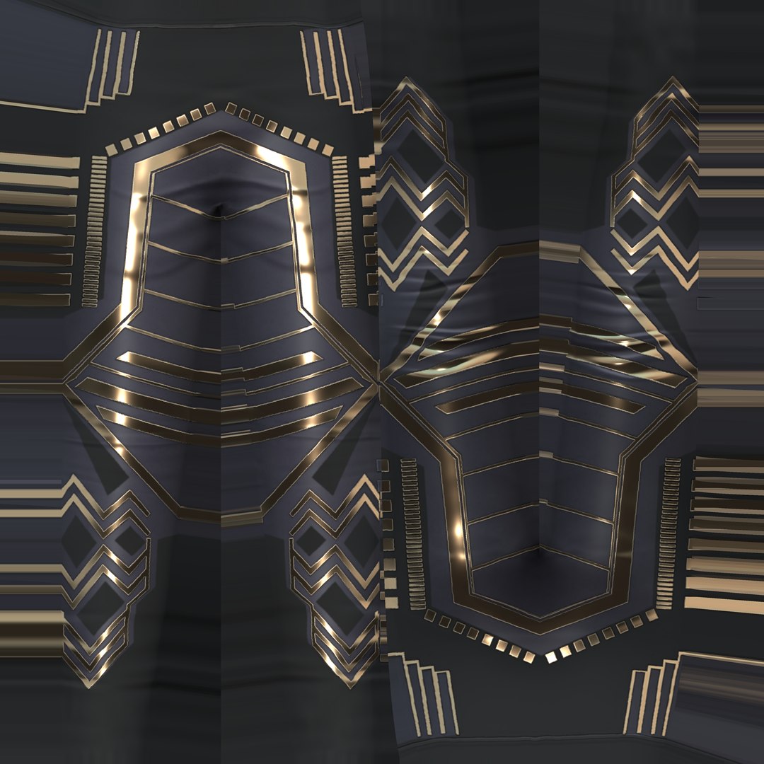 3D Gold Motifs Decorated Black Tight Pants - TurboSquid 1875730