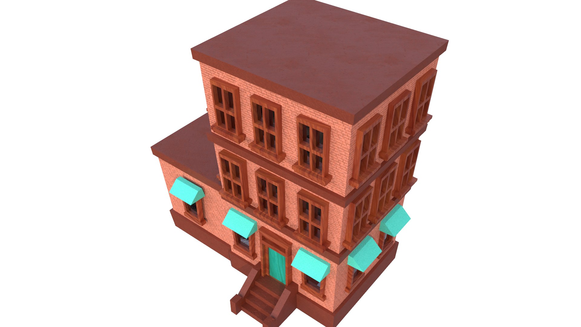 Low Poly Apartment Building 3D Model - TurboSquid 1863946