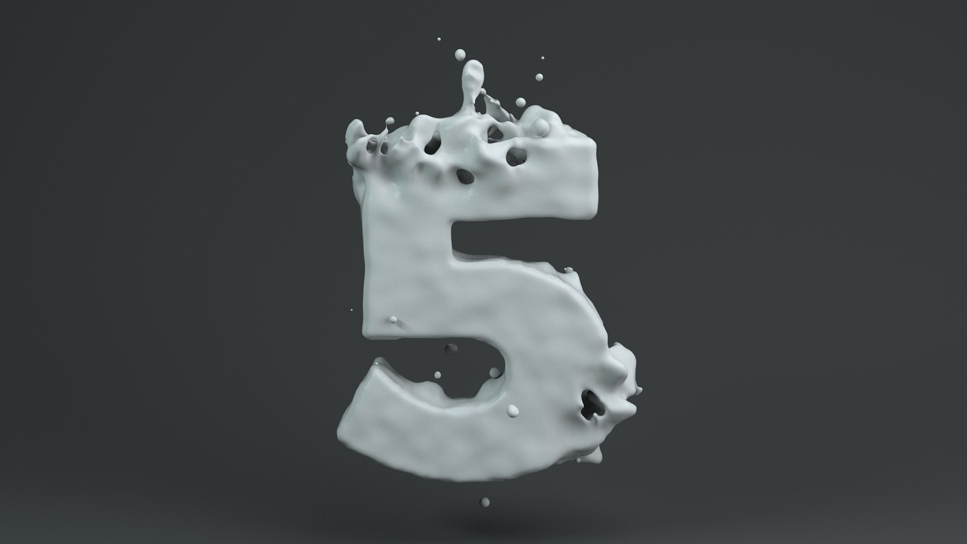 3D Model Number Liquid 5 - TurboSquid 1689336