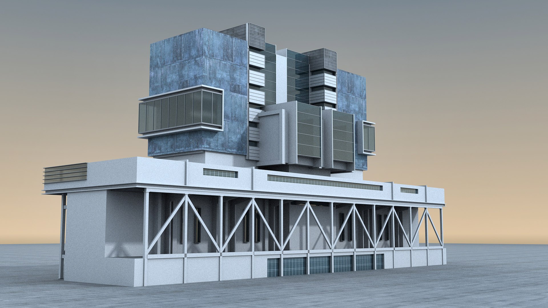 Future Building 026 3D Model - TurboSquid 2293610