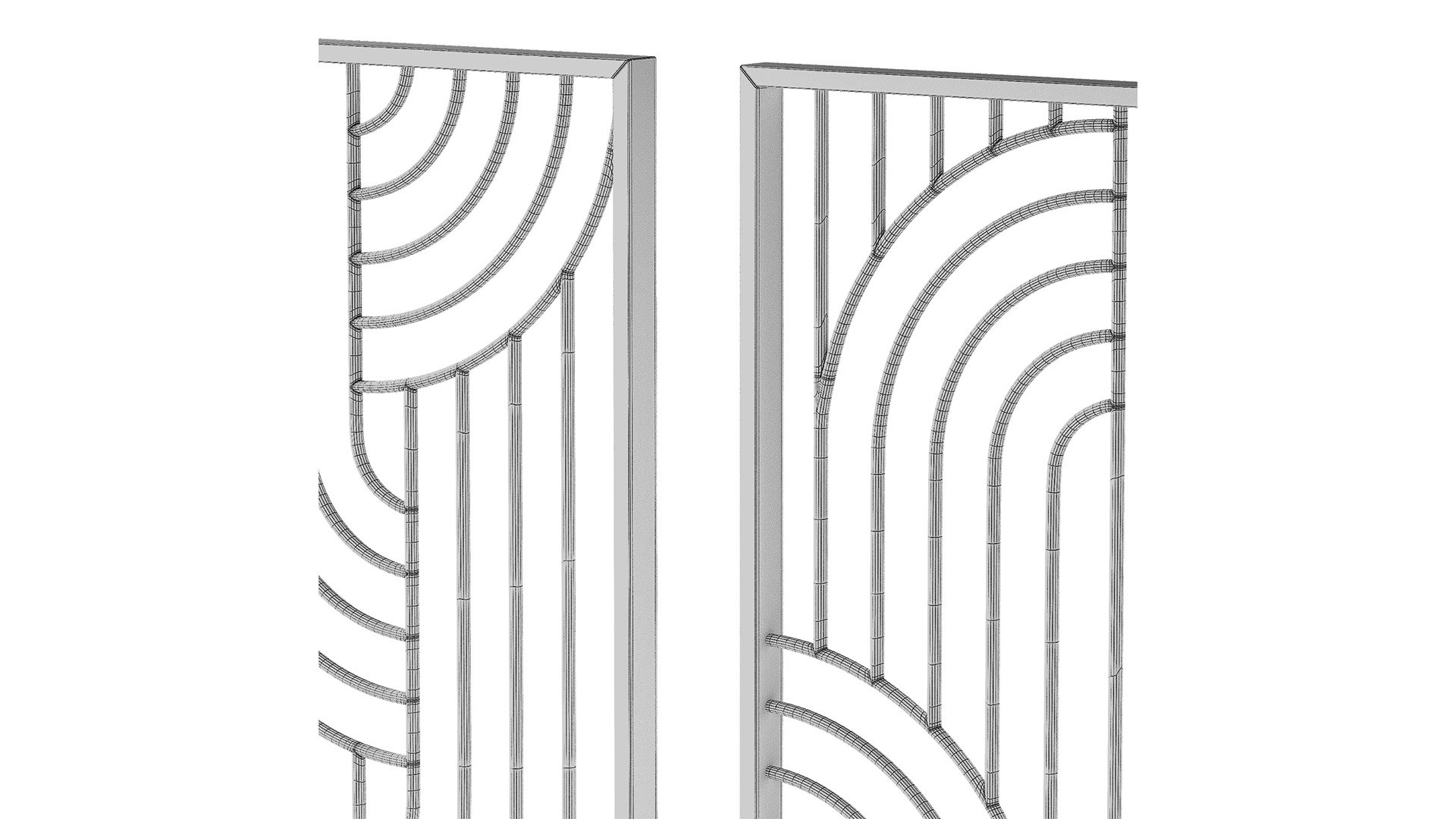 Room Dividers - Interior Partitions Modern Metal Arch Pattern 3D Model ...