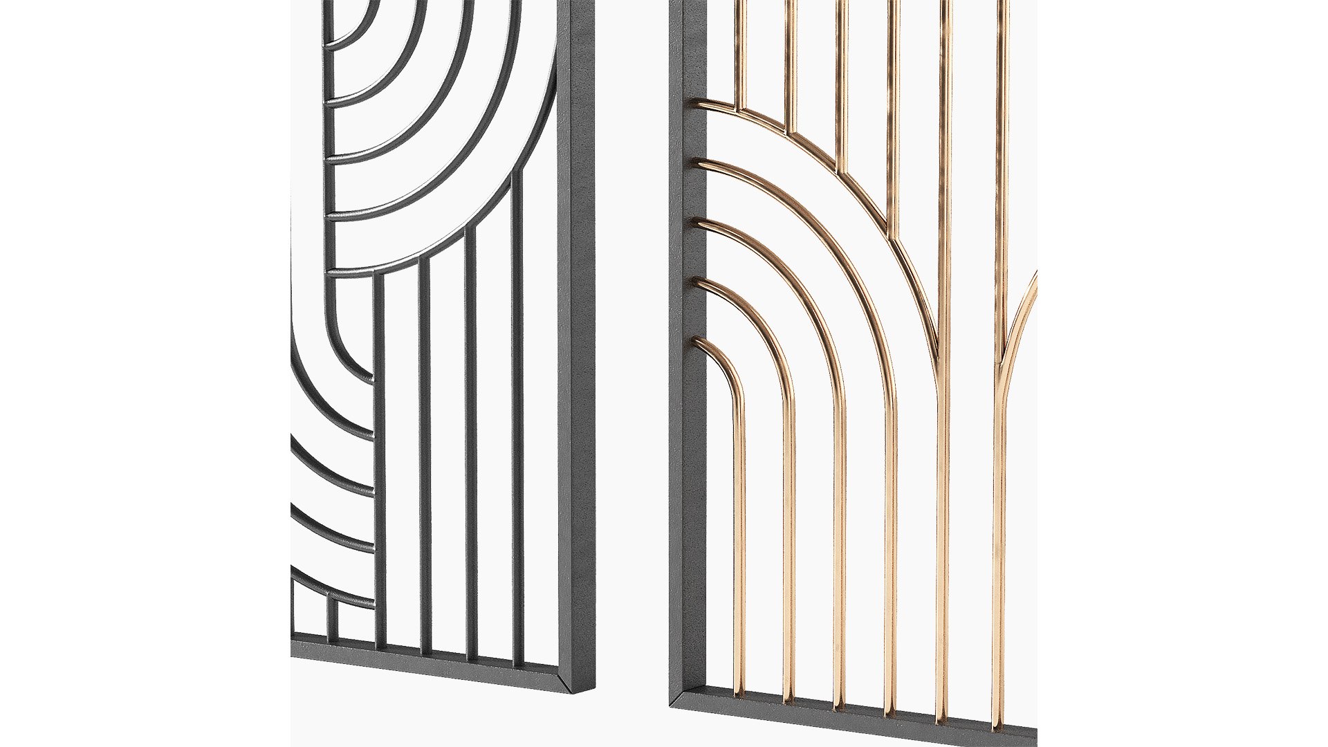 Room Dividers - Interior Partitions Modern Metal Arch Pattern 3D Model ...