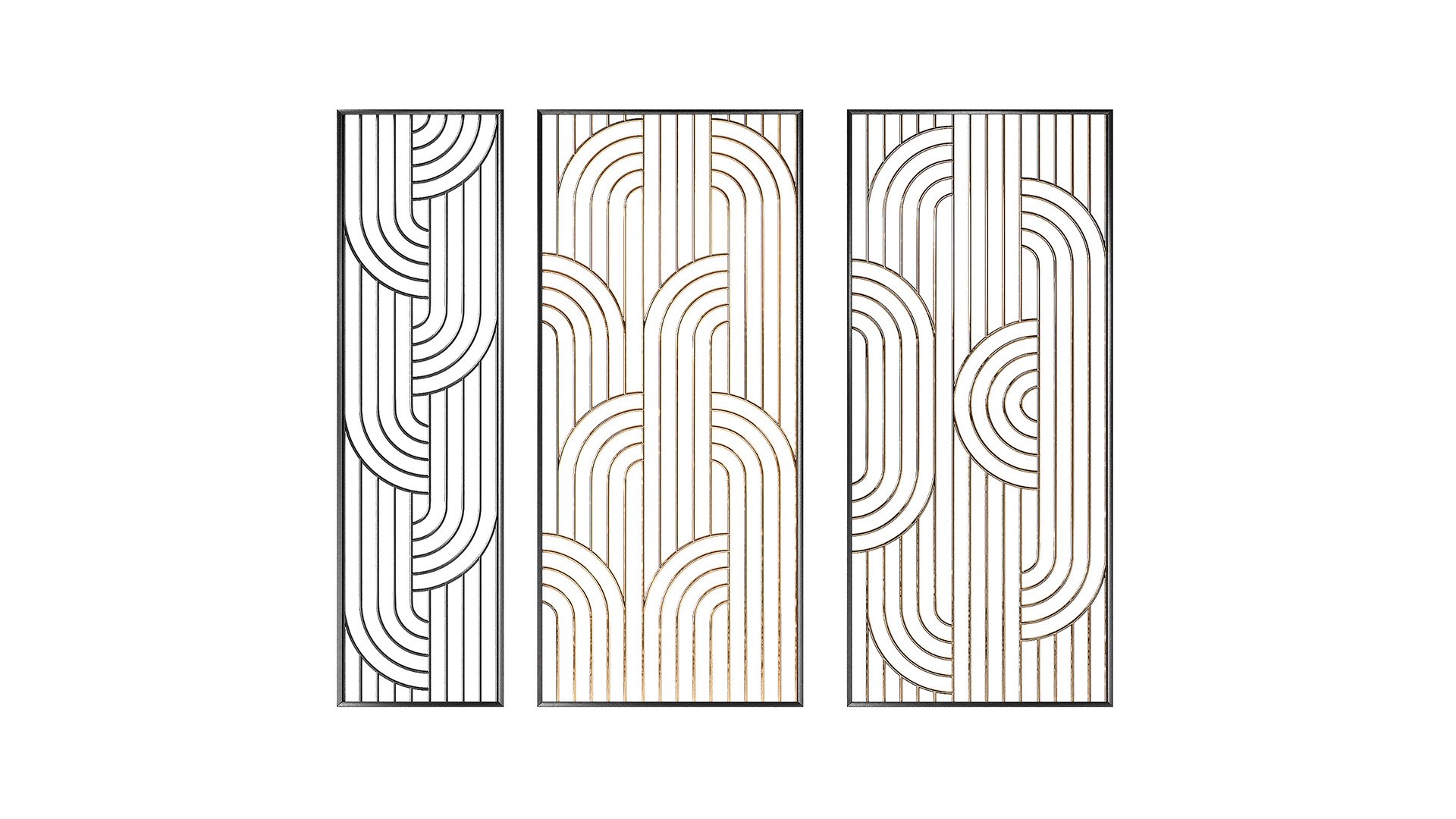 Room Dividers - Interior Partitions Modern Metal Arch Pattern 3D Model ...