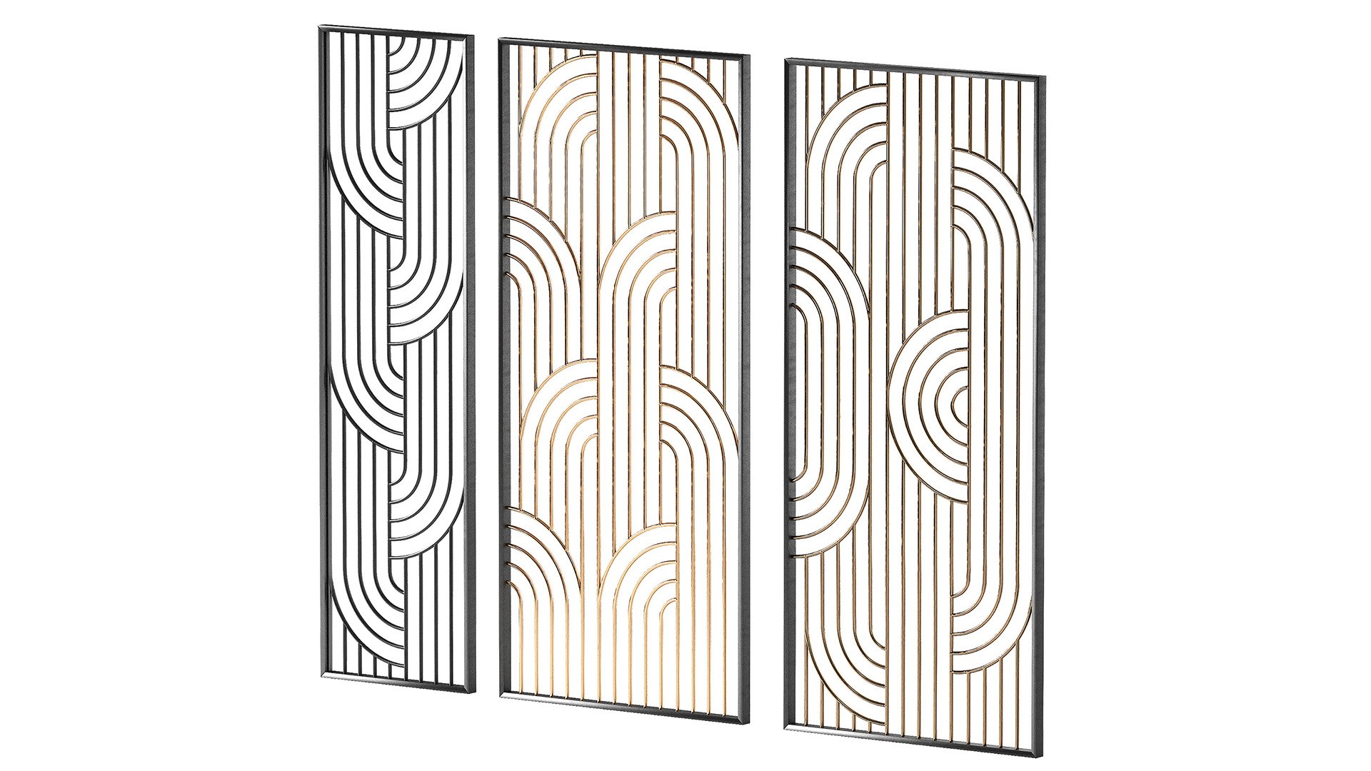 Room Dividers - Interior Partitions Modern Metal Arch Pattern 3D Model ...