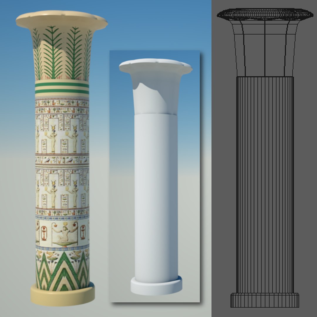 Egyptian Column Egypt 3d Obj