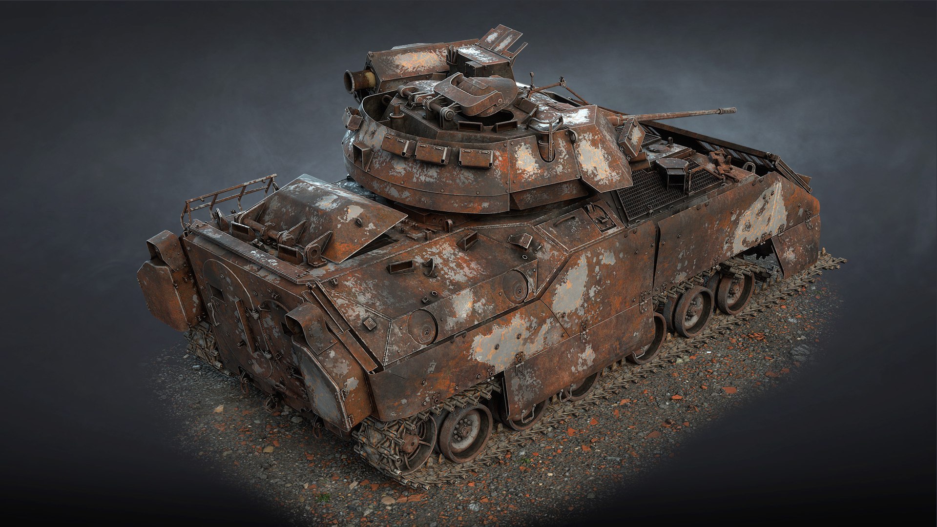 3D M2 Bradley Destroyed - TurboSquid 2225657