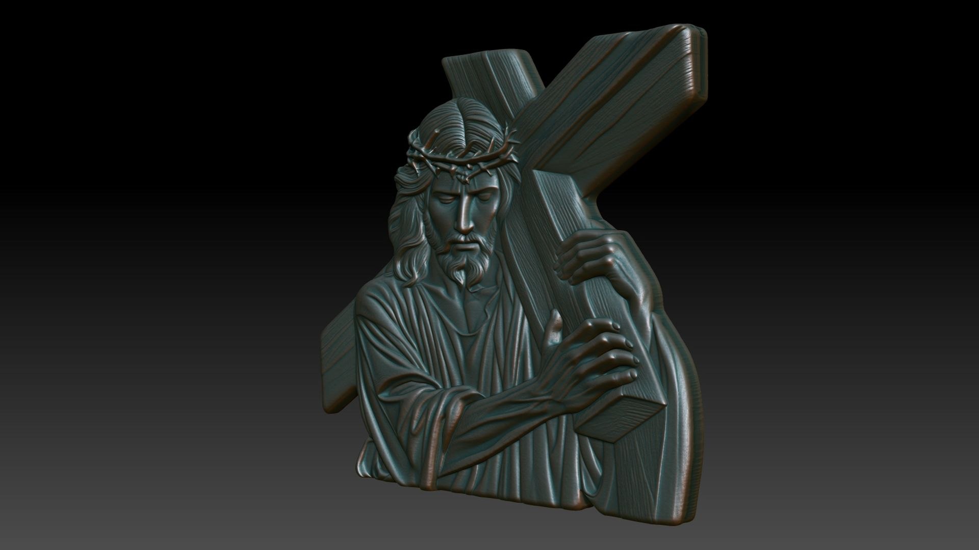 3D Jesus Carrying The Cross Basrelief 06 240608 - TurboSquid 2368720