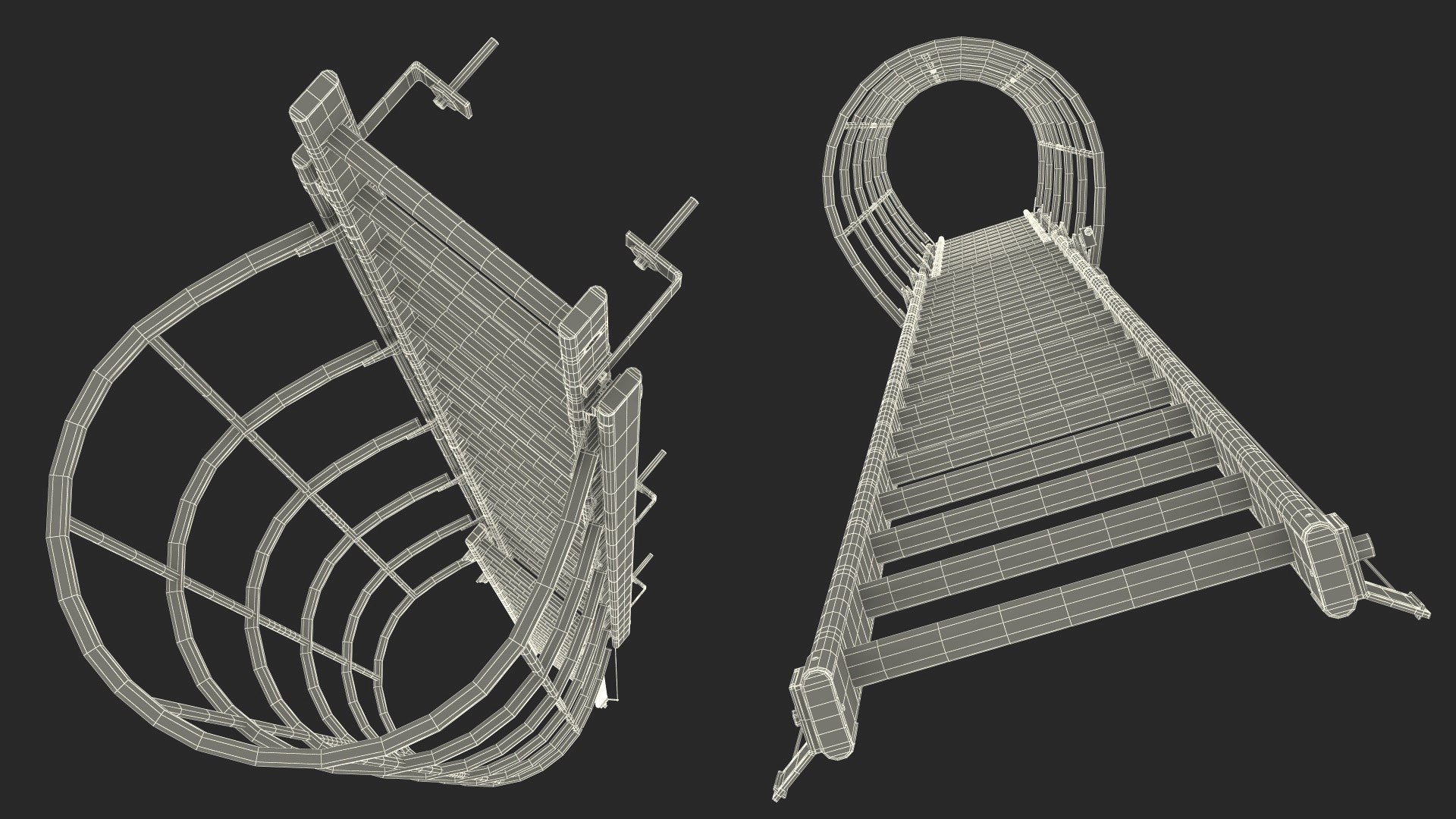 Fire Escape Dropdown Ladder 3D - TurboSquid 2071200