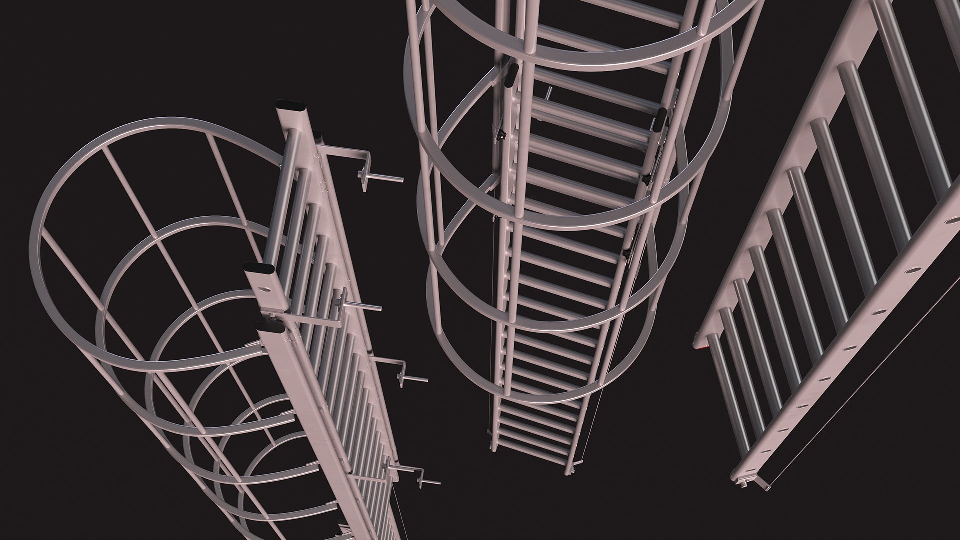 Fire Escape Dropdown Ladder 3D - TurboSquid 2071200