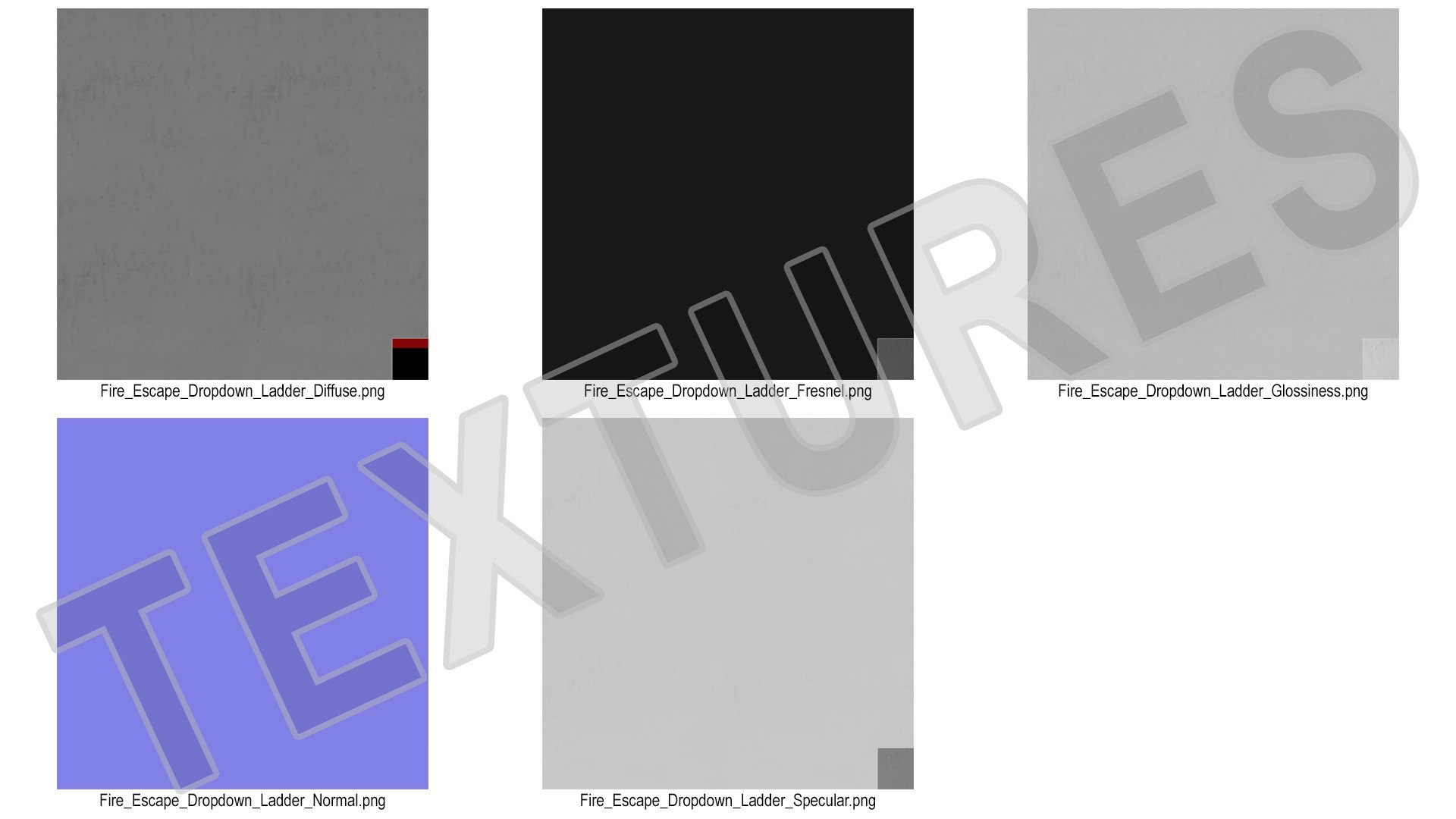 Fire Escape Dropdown Ladder 3D - TurboSquid 2071200