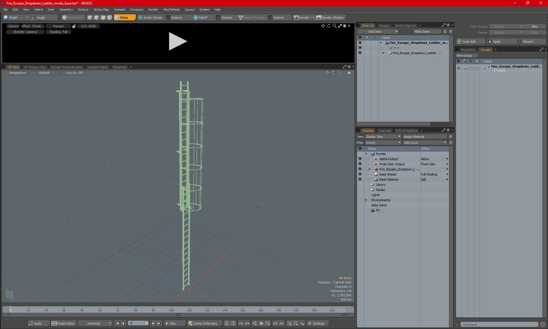 Fire Escape Dropdown Ladder 3D - TurboSquid 2071200