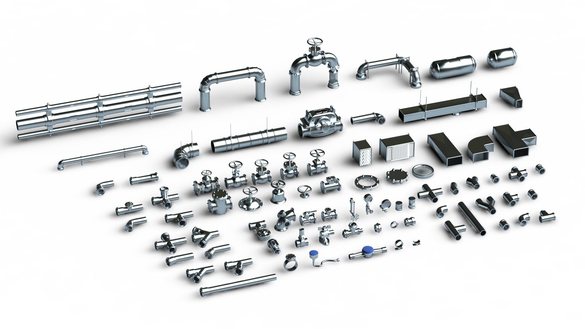 3D Piping Assembly Model - TurboSquid 2267830