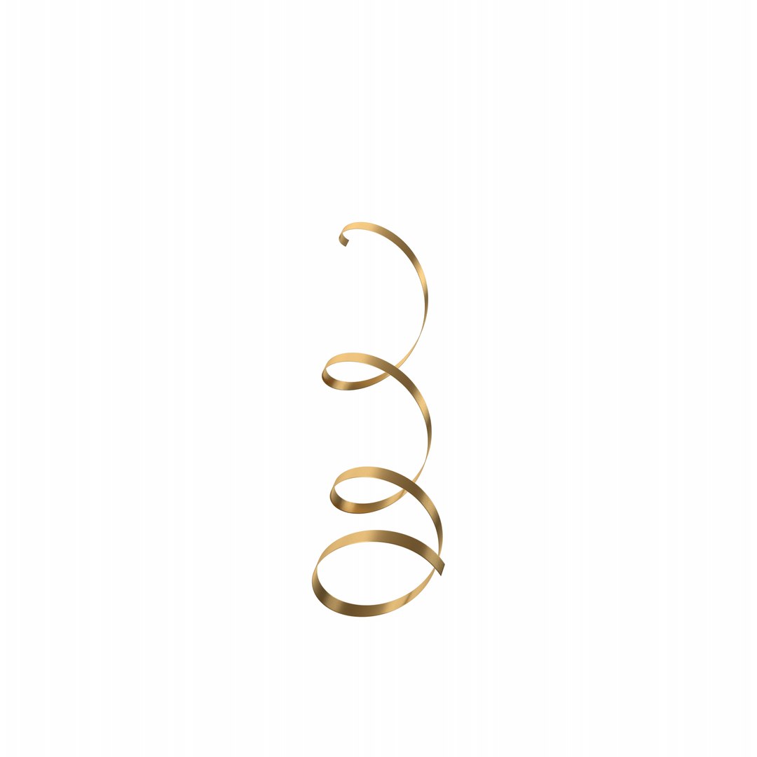 Gold Curly Ribbon 3D Model - TurboSquid 2145460