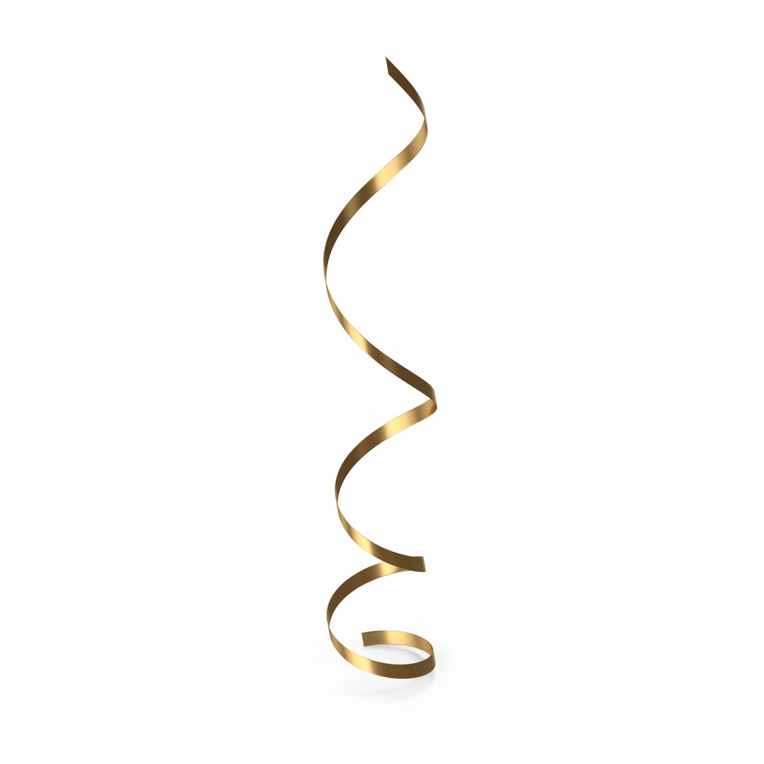 Gold Curly Ribbon 3D Model - TurboSquid 2145460