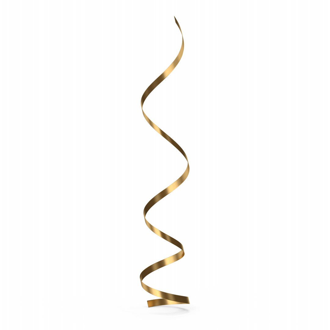 Gold Curly Ribbon 3D Model - TurboSquid 2145460