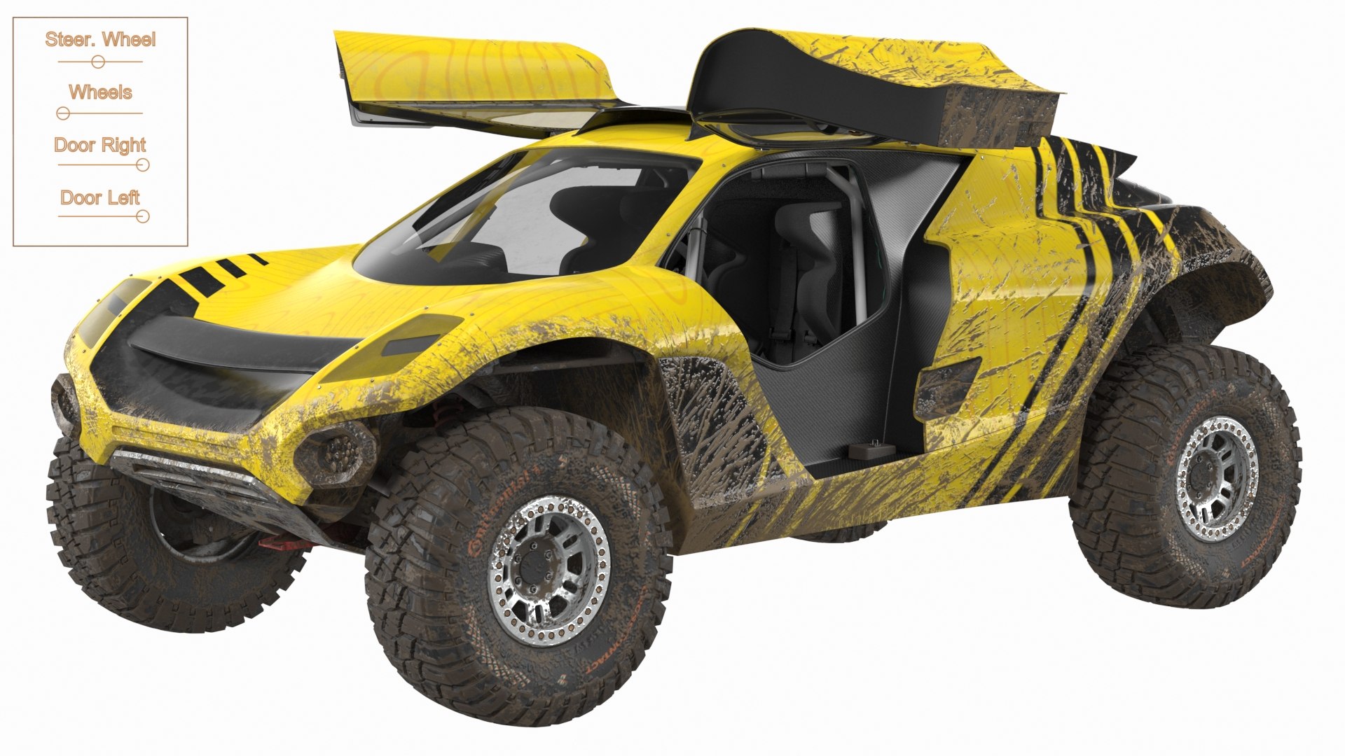 Extreme E Car Racing Electric SUV Dirty Rigged for Cinema 4D 3D model ...