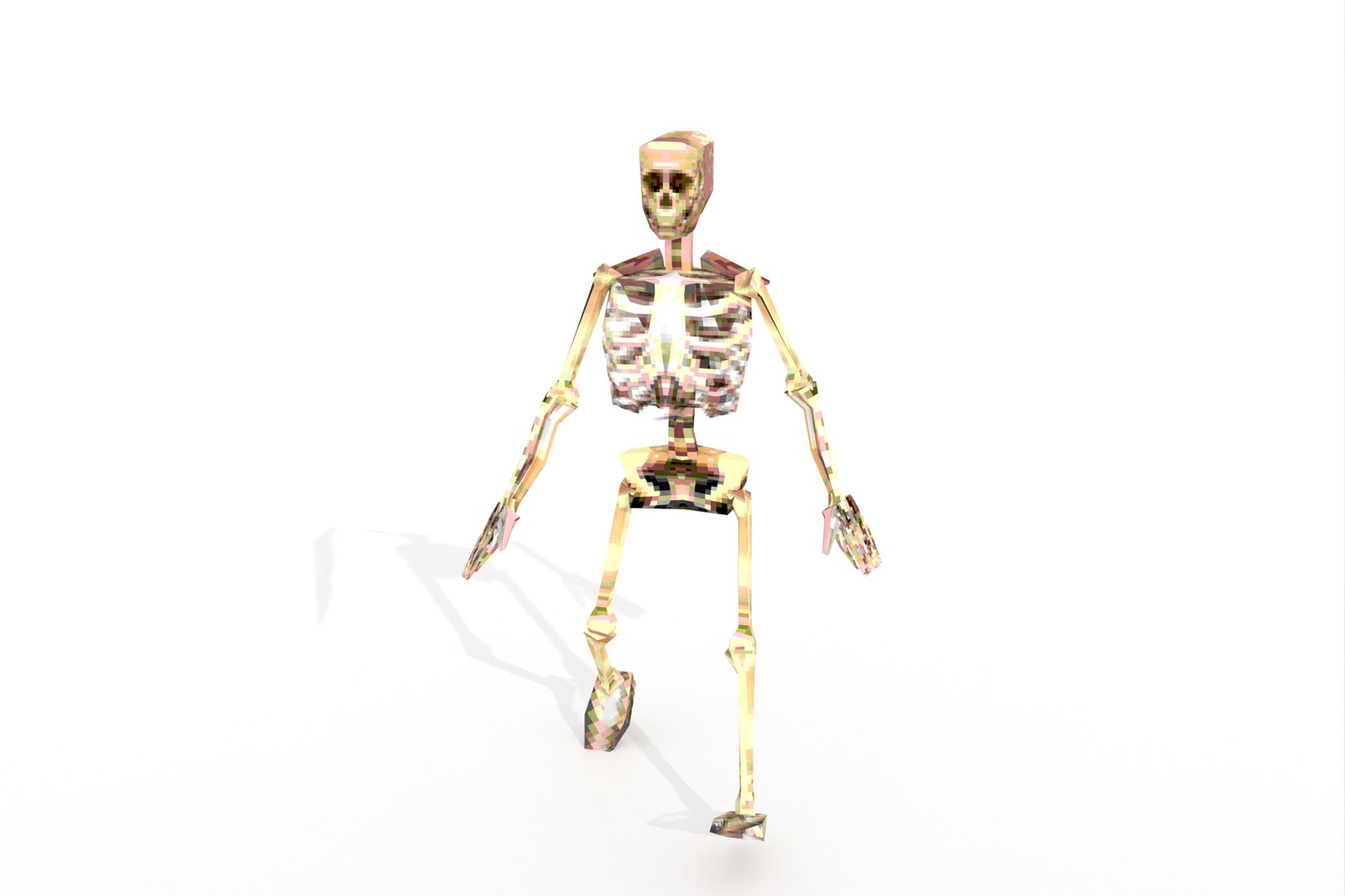 Low Poly Pixel Skeleton model - TurboSquid 2000726