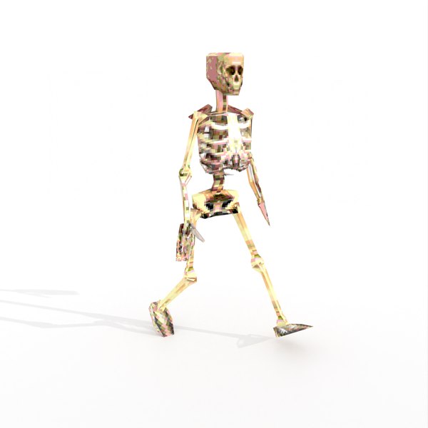 Low Poly Pixel Skeleton model - TurboSquid 2000726