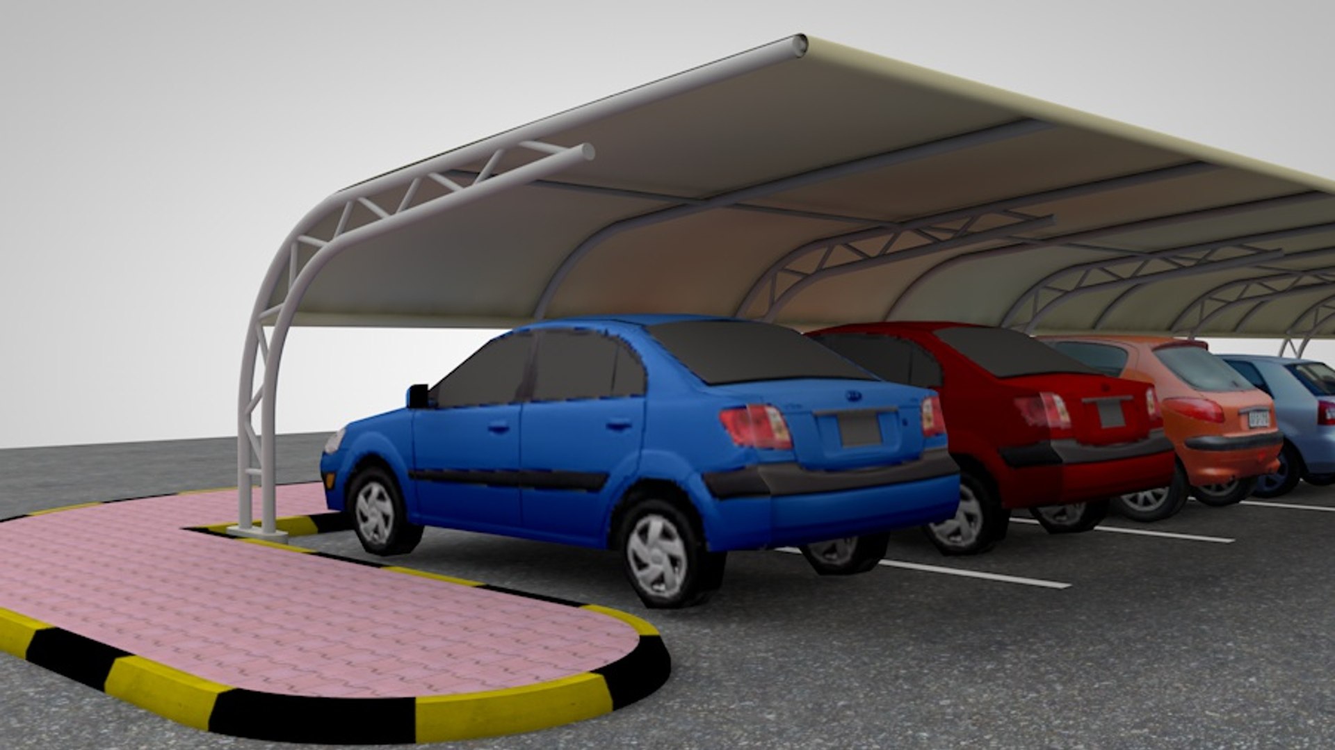 3d Car Parking Shade Model