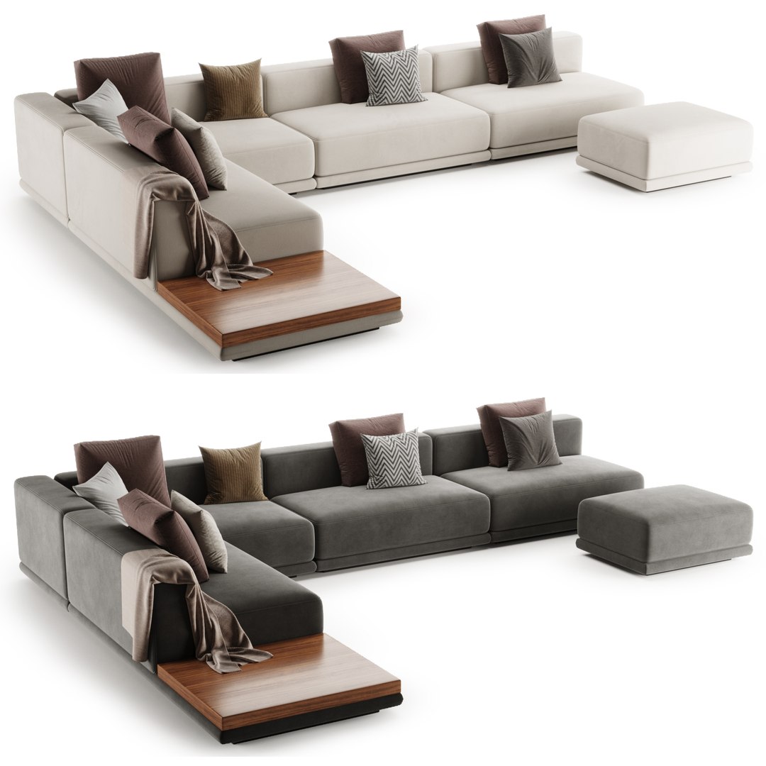 3D Model Minotti Horizonte Modular Sofa - TurboSquid 2107559