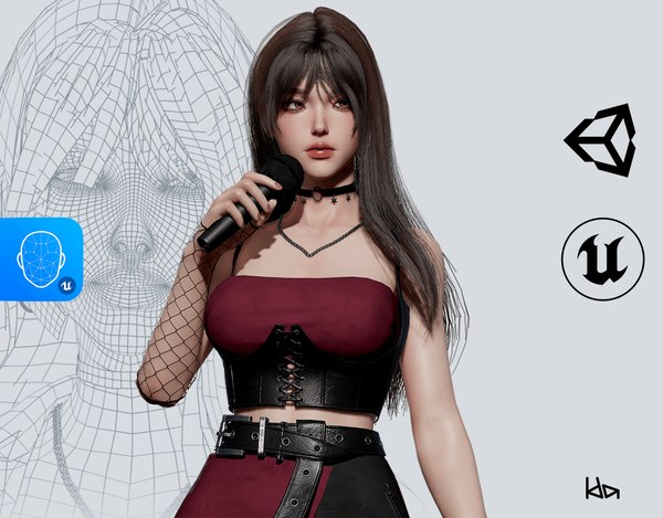 modèle 3D de SÉRIE K-POP Ryu - Game Ready Low-poly modèle 3D ...