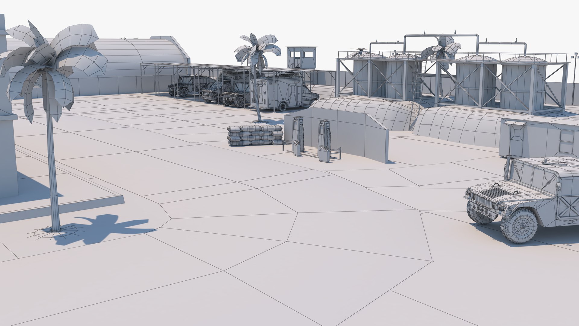 Military Base - Scene 3D - TurboSquid 2015487