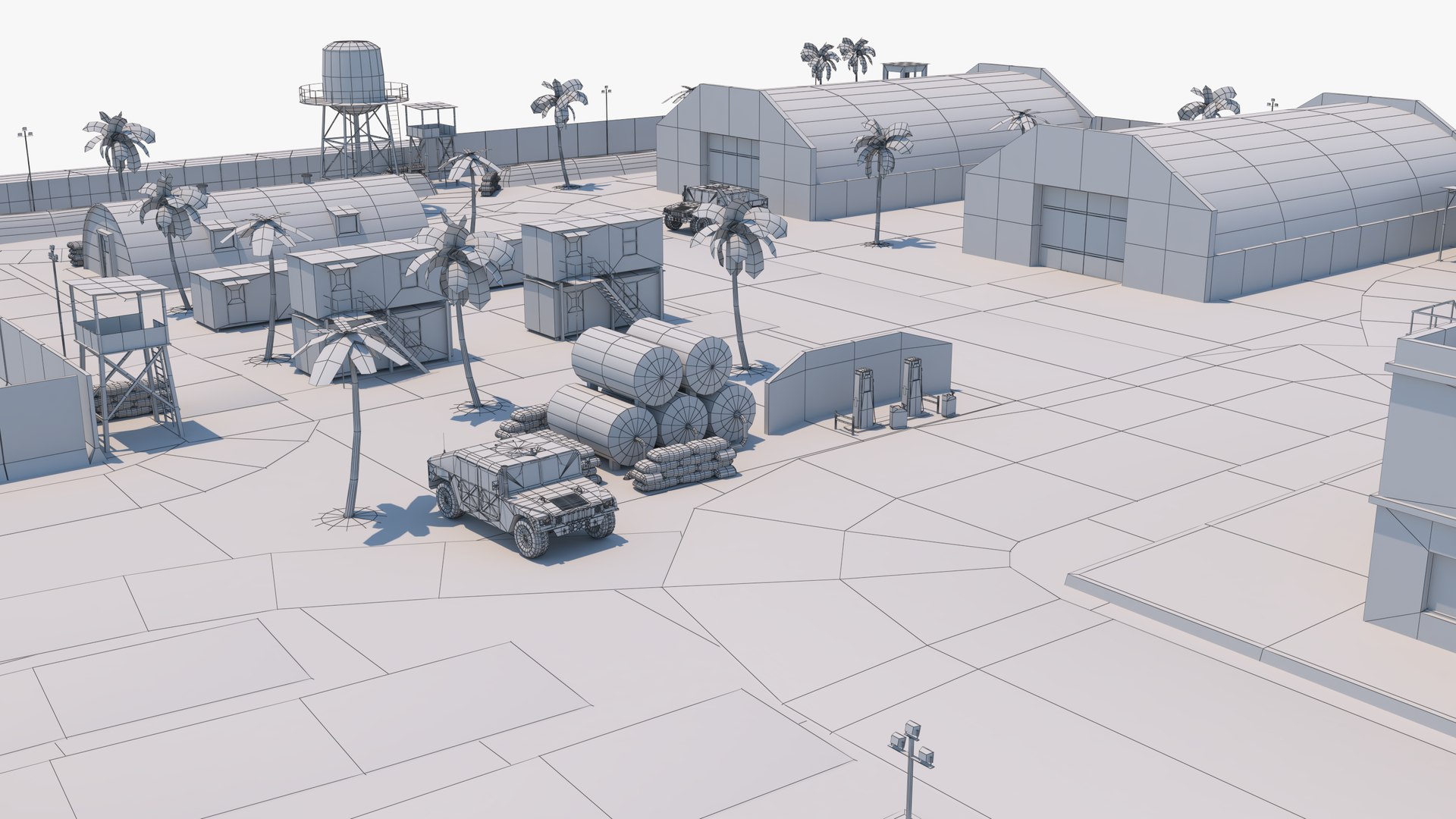 Military Base - Scene 3D - TurboSquid 2015487