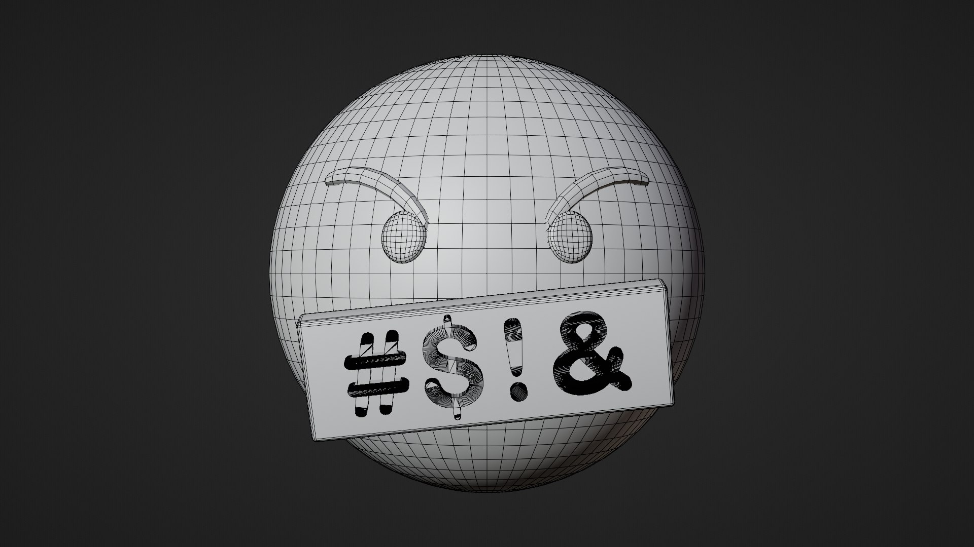 3D Cursing Word Censored Emoticon Emoji Or Smiley - TurboSquid 2217861