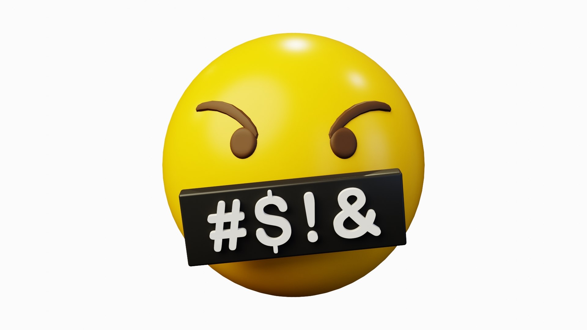 3D Cursing Word Censored Emoticon Emoji Or Smiley - TurboSquid 2217861