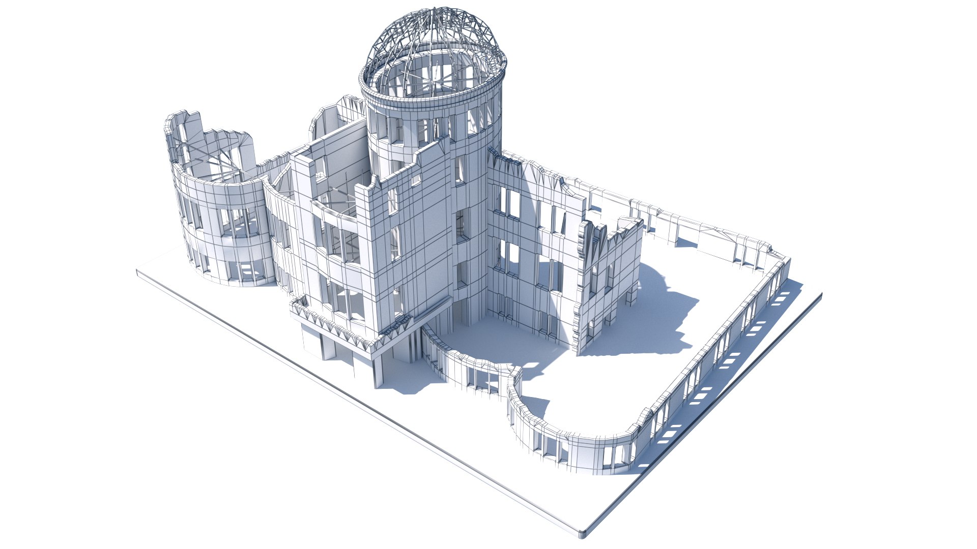 3D Atomic Bomb Dome Model - TurboSquid 1800018