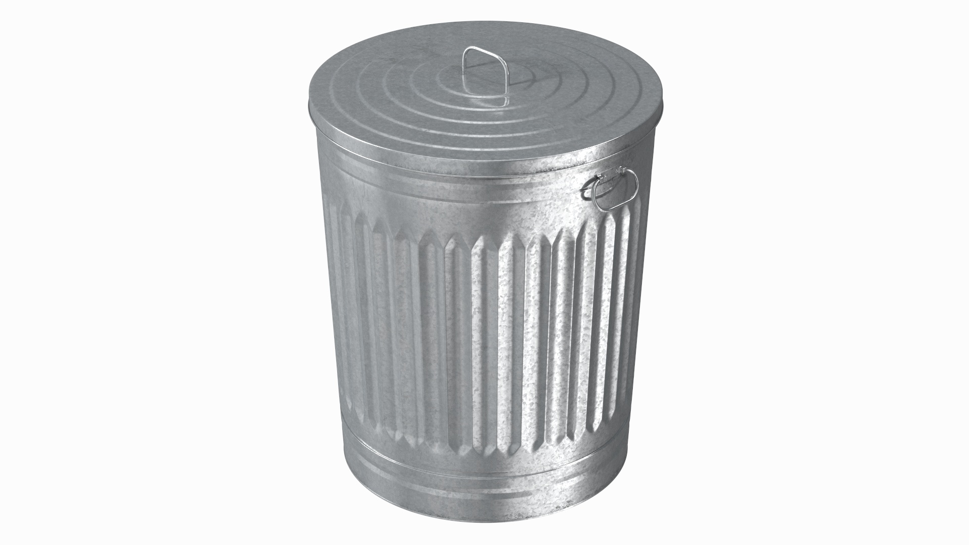 3D Galvanized Steel Trash Can Model - TurboSquid 2141168