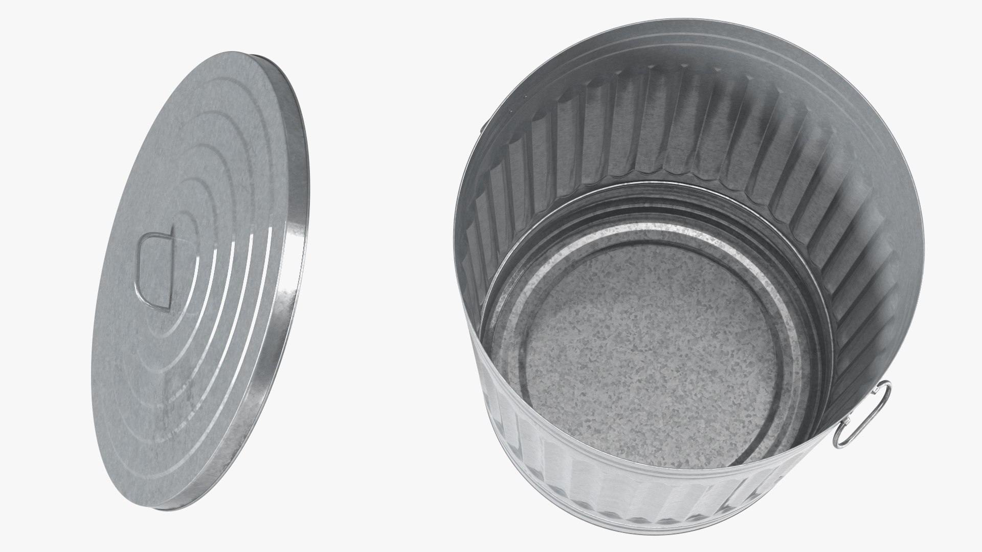 3D Galvanized Steel Trash Can Model - TurboSquid 2141168