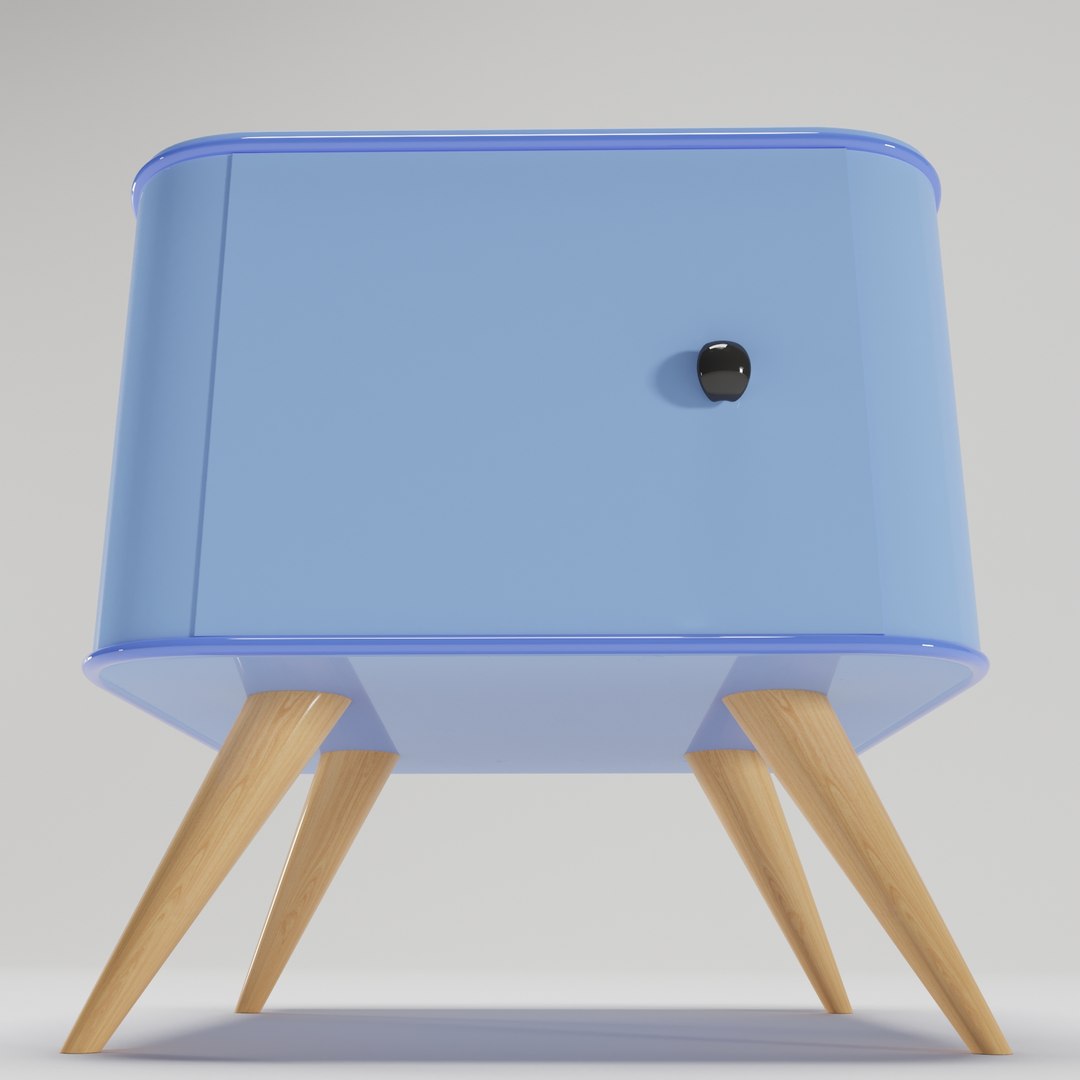 3D Bright Retro Bedside Table Model - TurboSquid 1290410