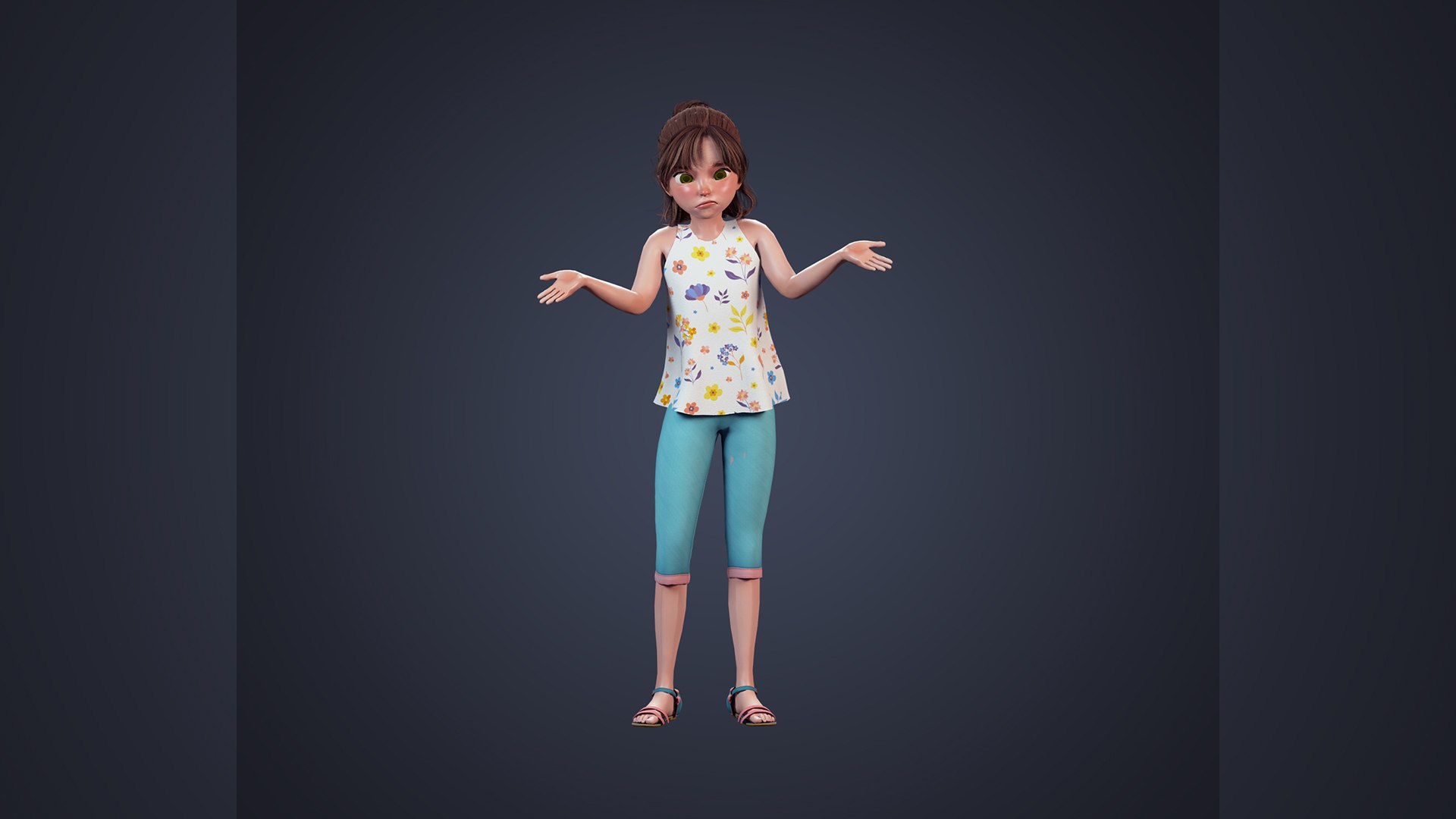 Little Teenage Girl Rigged 3D Model - TurboSquid 2069537