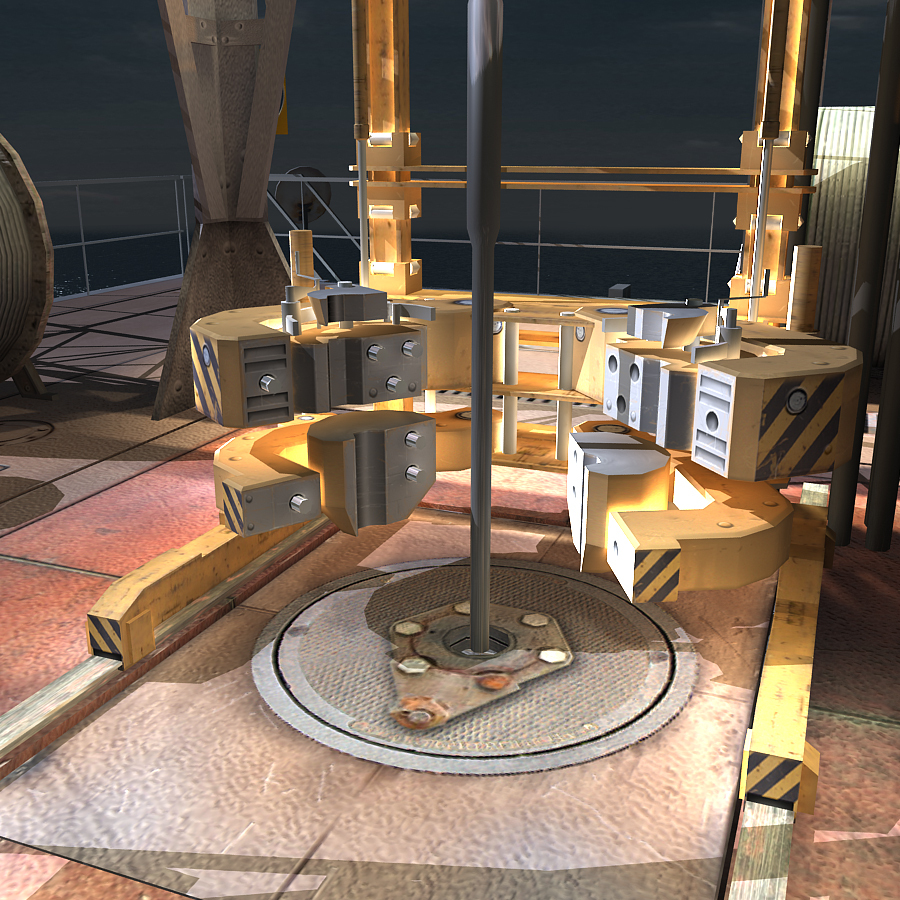 oil rig night scene max